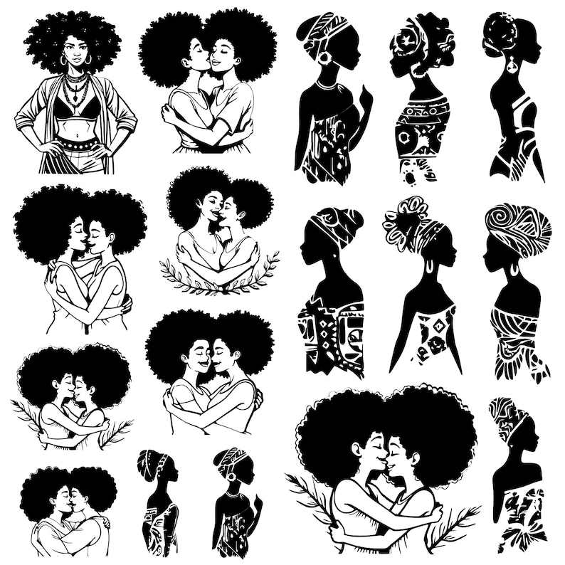 Afro Woman SVG Bundle, Afro Woman SVG, Afro Girl Svg, Afro Lady Svg ...