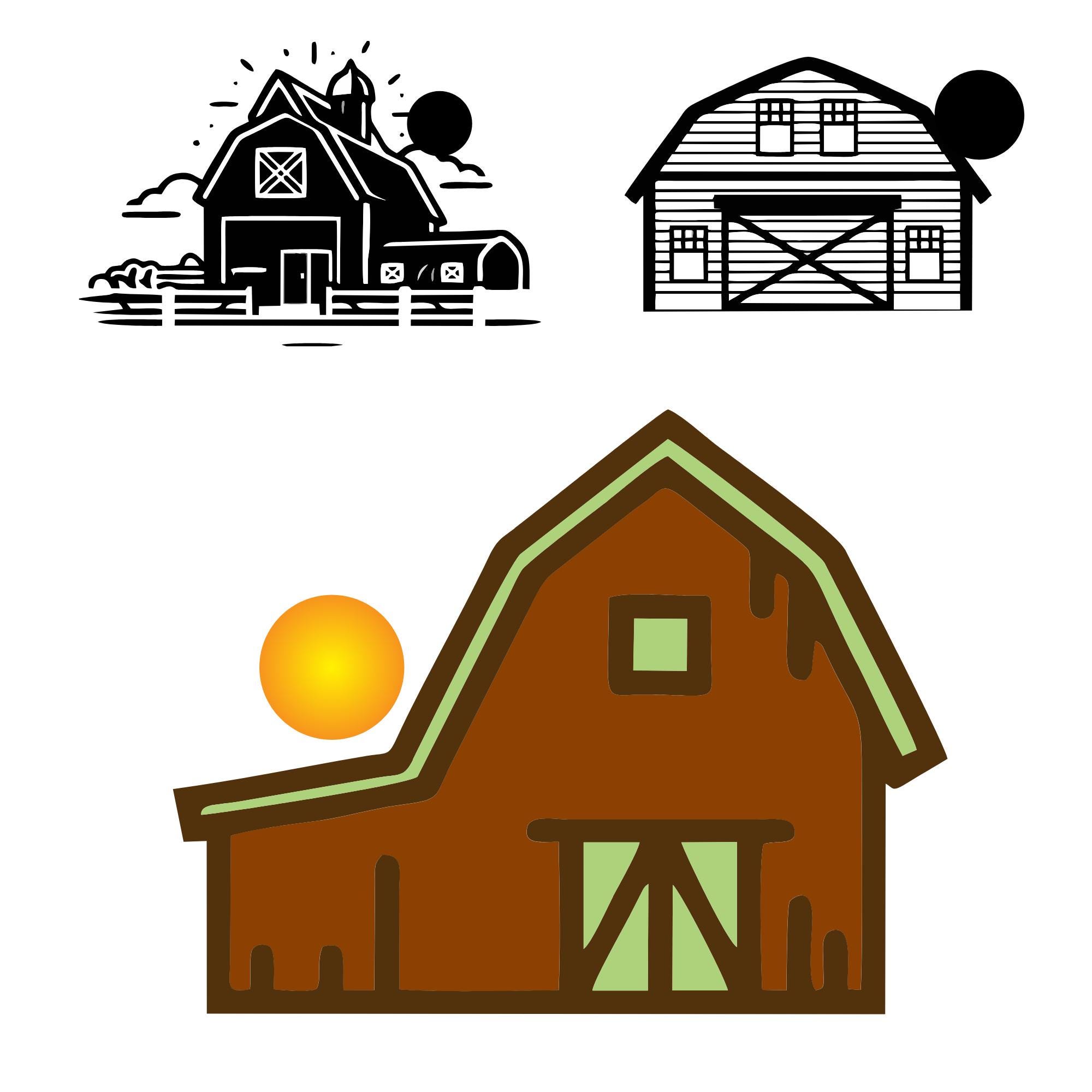 Barn Svg Bundle, Farm Barn Clipart, Barn House Vector, Farm Life Decal ...
