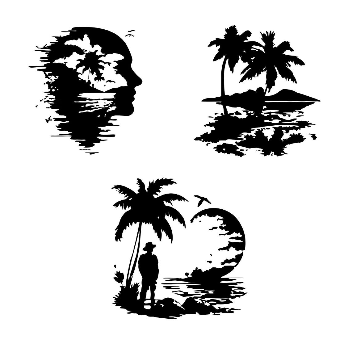 Beach Scene Svg Bundle, Beach Clipart, Summer Beach Vector, Beach Scene ...