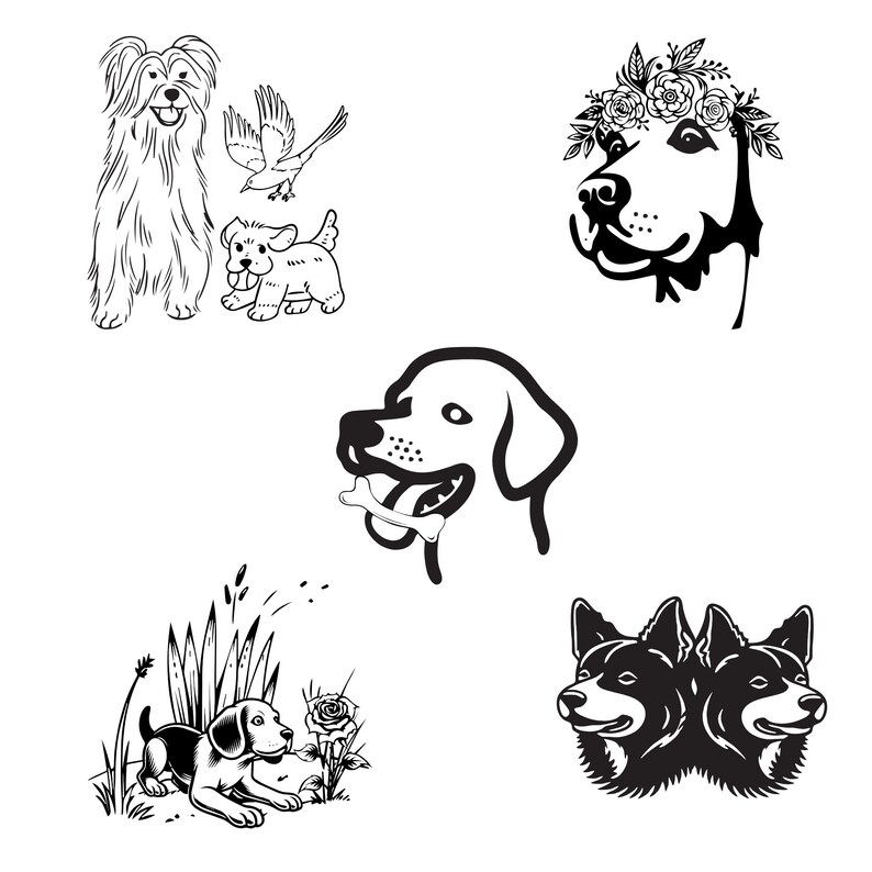 Dog Svg Bundle, Cute Dog Clipart, Pet Vector, Dog Decal, Dog Cut Files ...