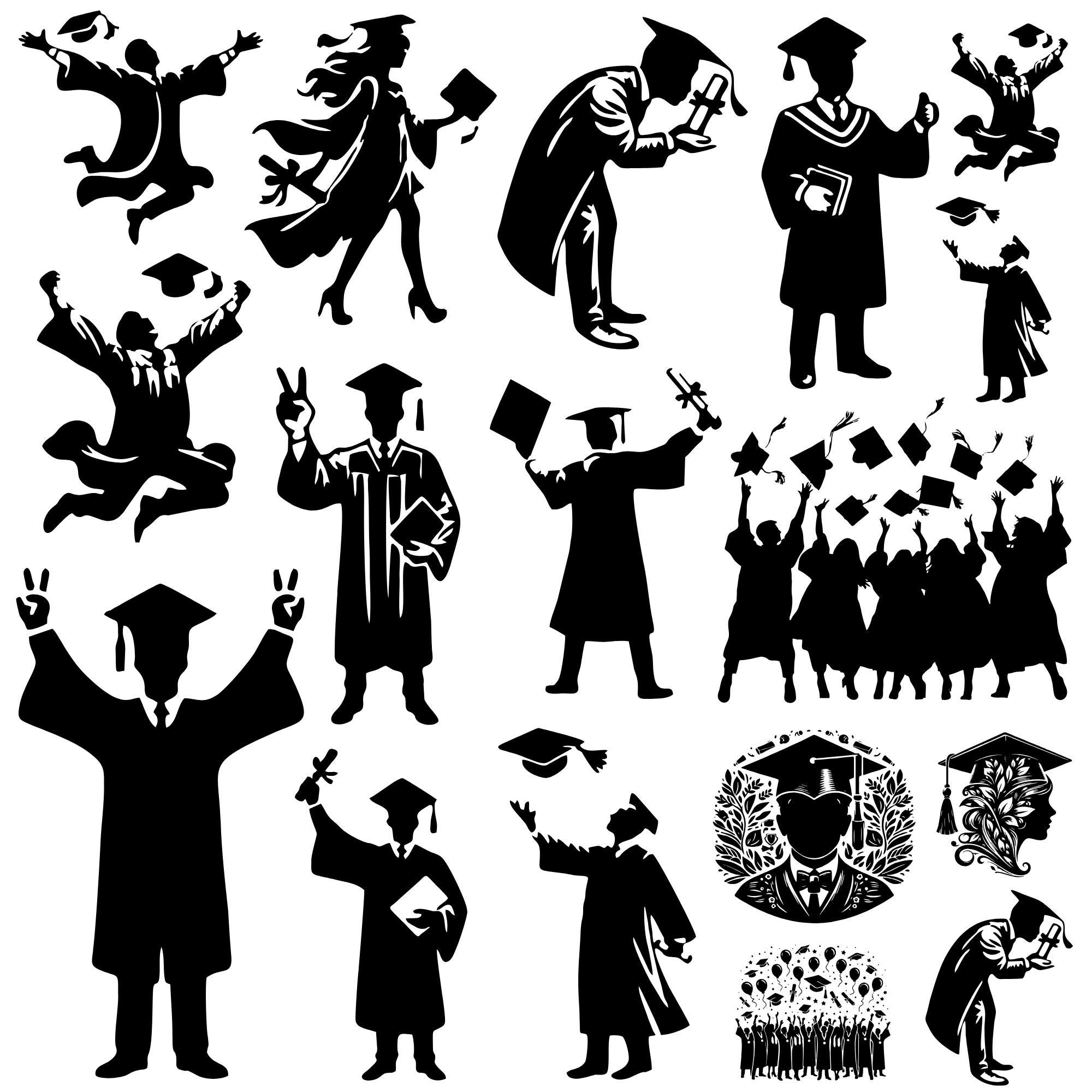 Graduation SVG Bundle, Graduation PNG Bundle, Graduation Clipart ...