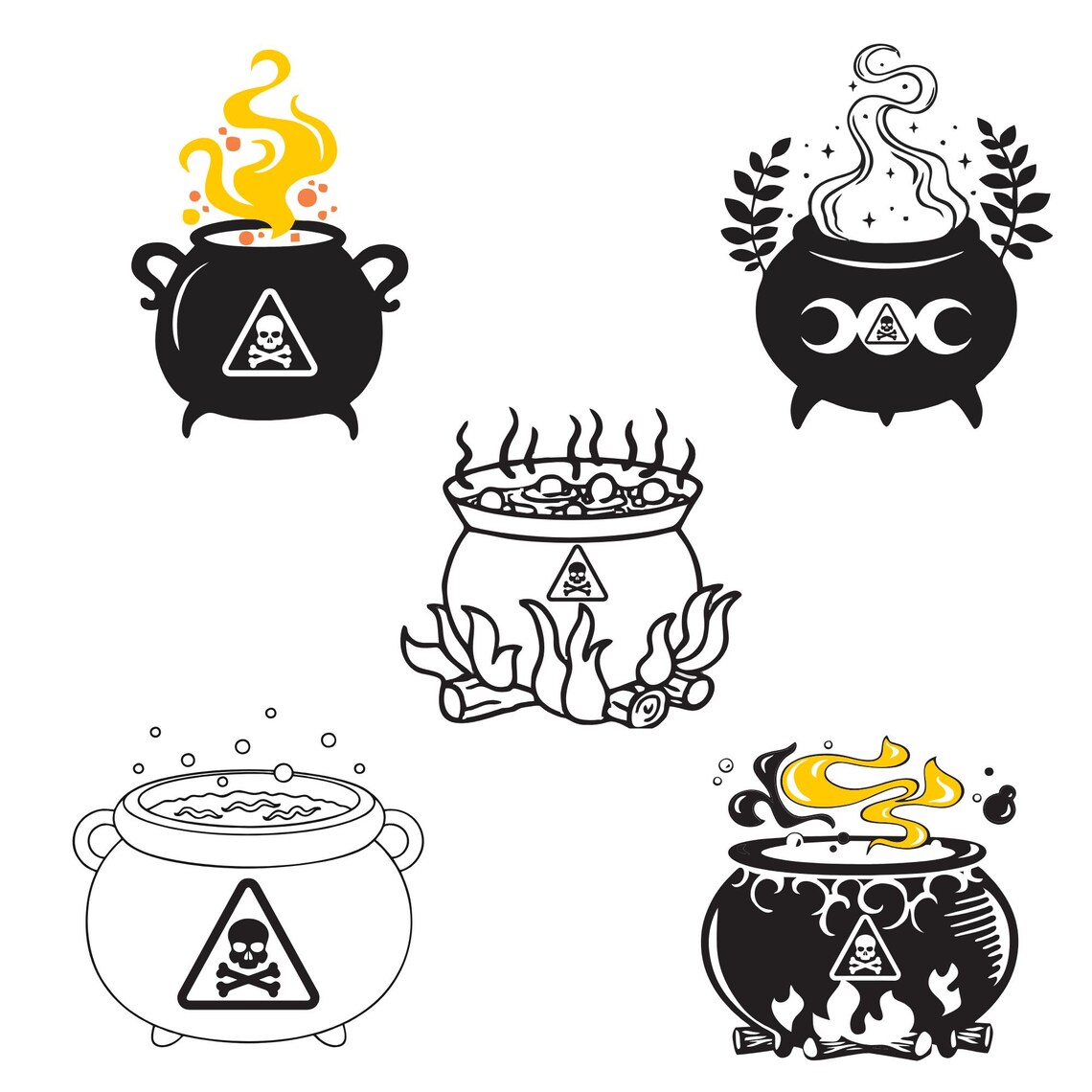 Cauldron Svg Bundle, Halloween Clipart, Witches Cauldron Vector ...