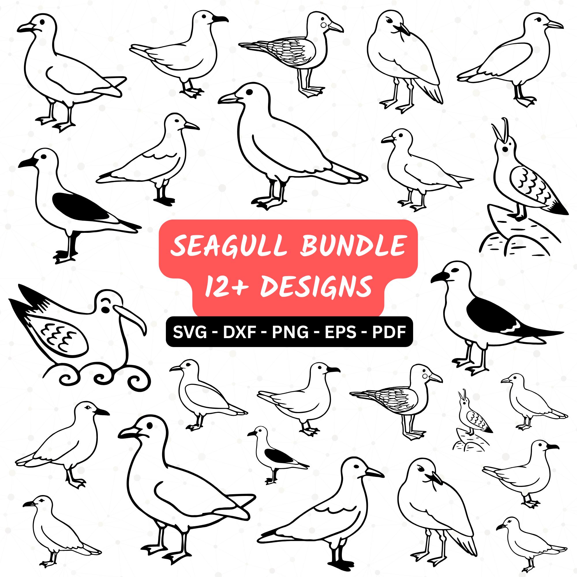 Seagull SVG Bundle, Seagull Clipart, Seagull PNG Bundle, Seagull SVG ...