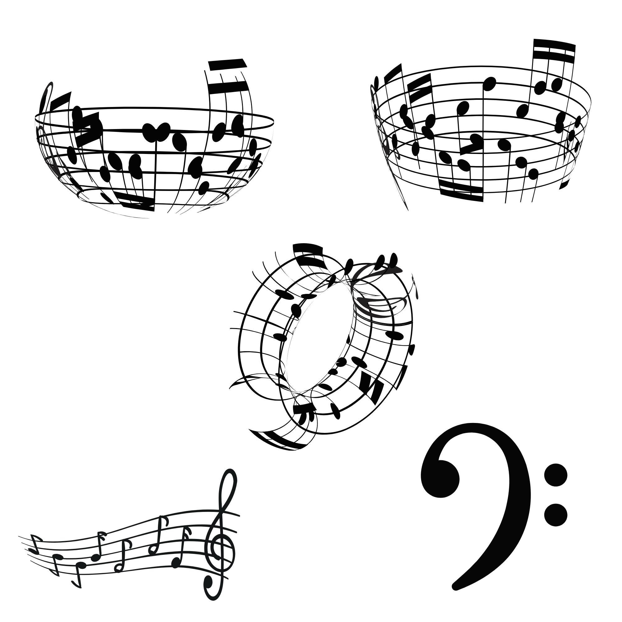 Musical Notes Svg Bundle, Music Clipart, Musical Notes Vector, Musical ...
