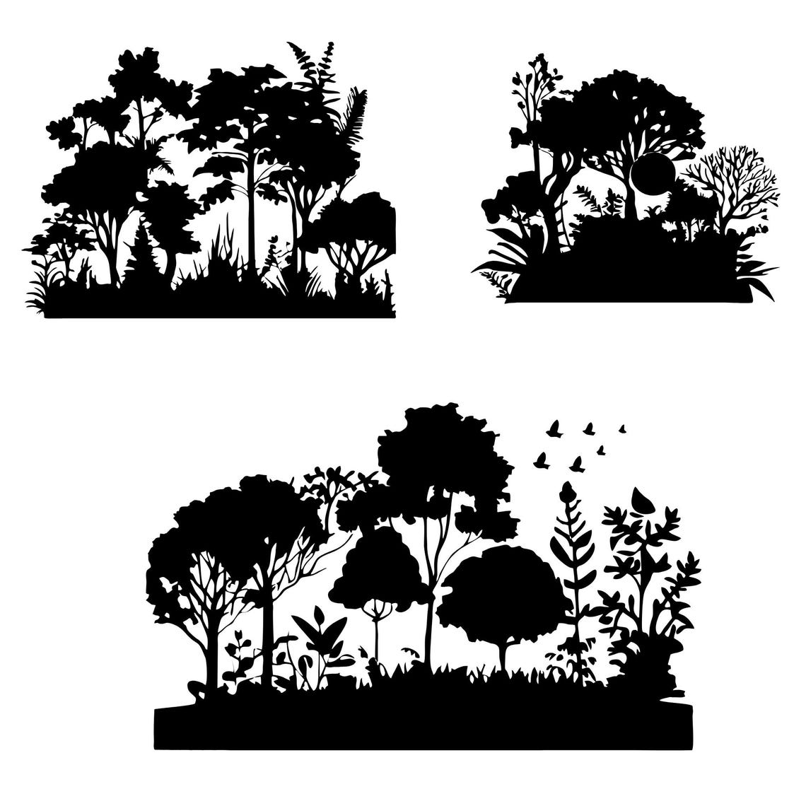 Forest Landscape SVG, Forest Scene Svg, Forest Silhouette Svg, Instant ...