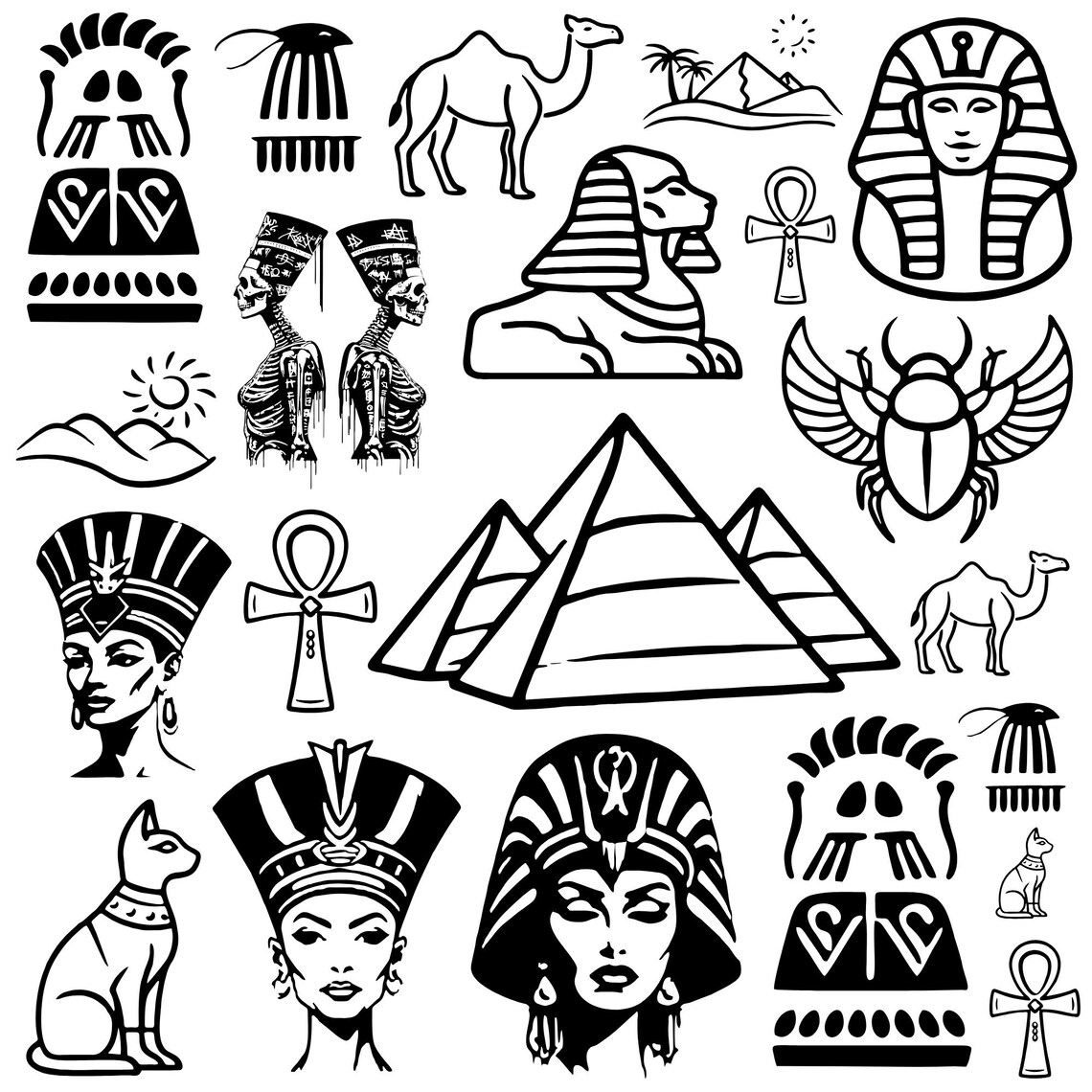 Egyptian Svg Bundle, Egypt Png Bundle, Egyptian Symbols Sings Svg ...