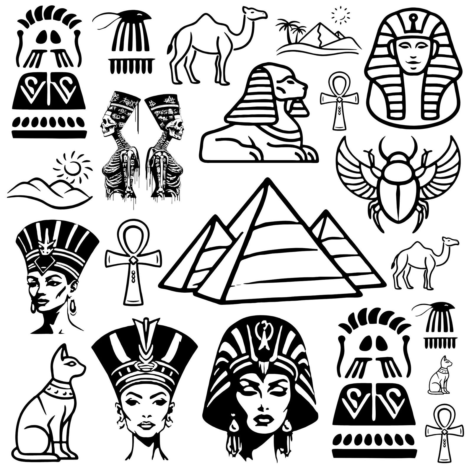 Egyptian Svg Bundle, Egypt Png Bundle, Egyptian Symbols Sings Svg ...