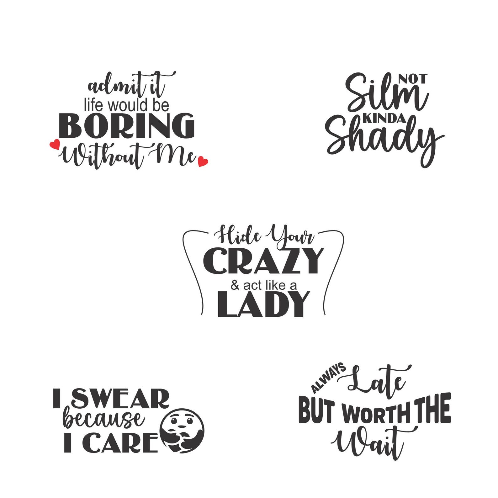Sarcastic Svg Bundle, Funny Clipart, Sarcasm Vector, Sassy Decal ...