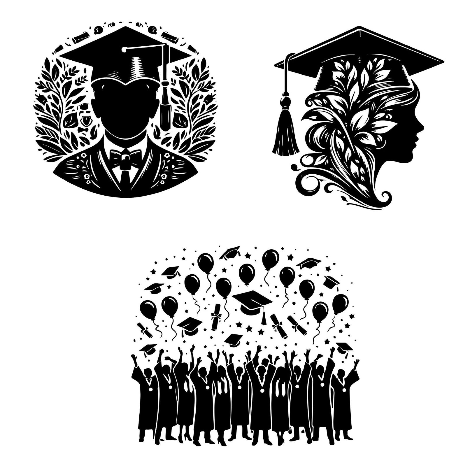 Graduation SVG Bundle, Graduation PNG Bundle, Graduation Clipart ...