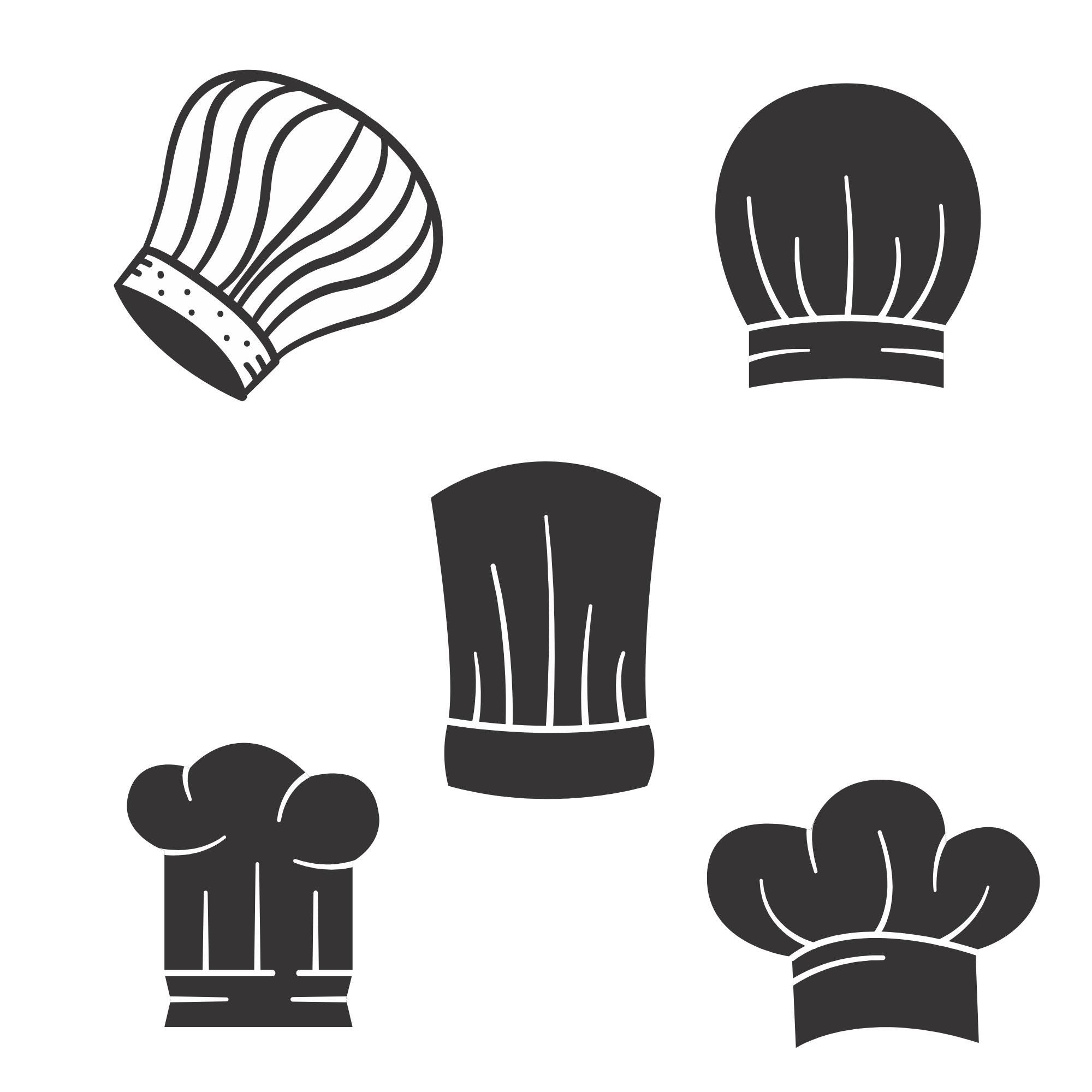 Chef Hat Svg Bundle, Chef Cap Clipart, Cook Hat Vector, Chef Hat Decal ...