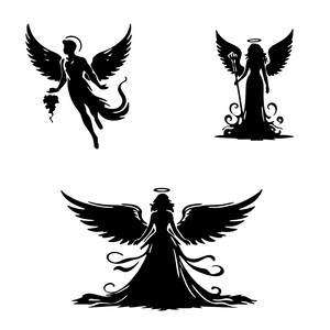 Angel Svg Bundle, Baby Angel Clipart, Guardian Angel Vector, Angle ...