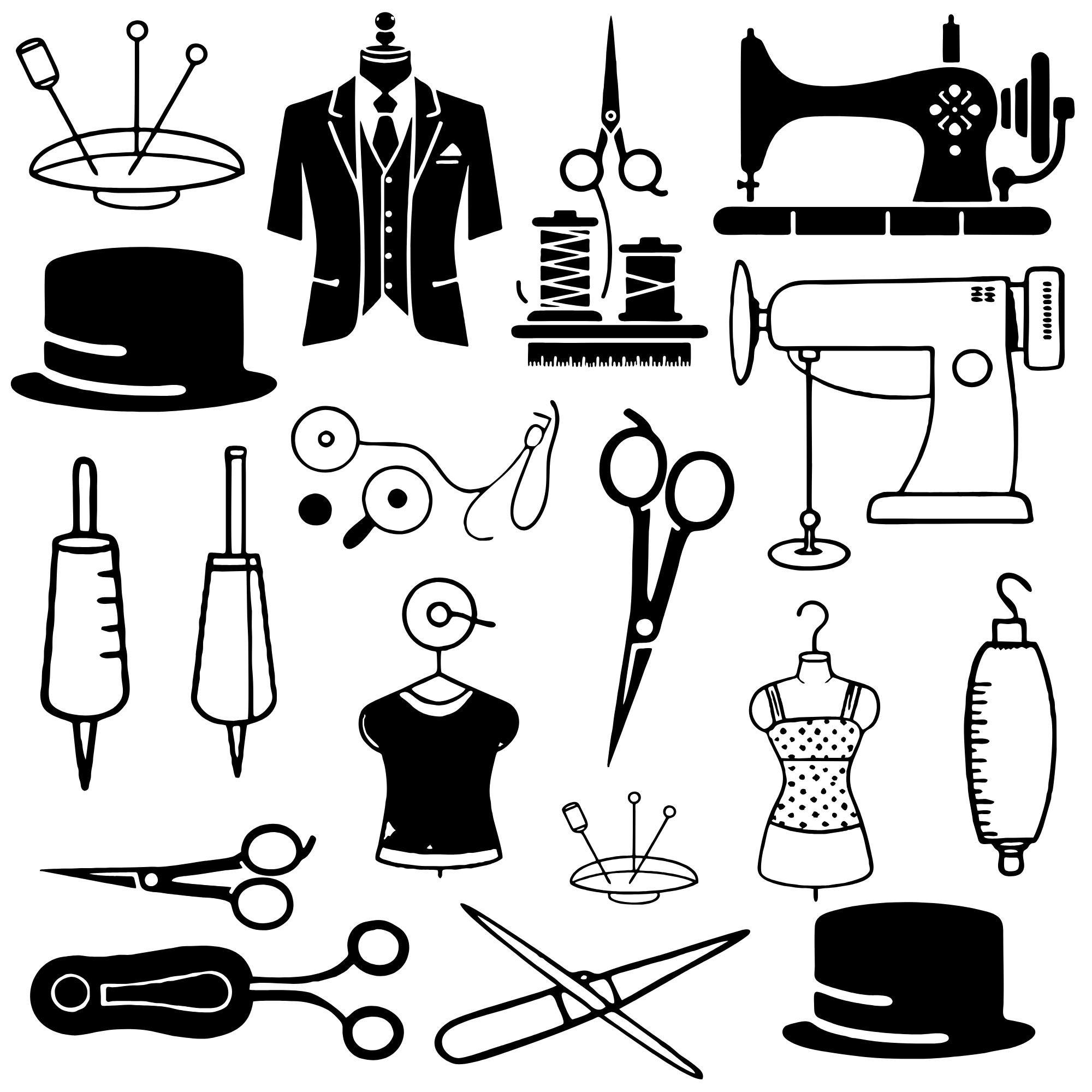 Tailor Tool Svg Bundle ,tool Clipart Bundle ,instant Downloads ,cricut ...