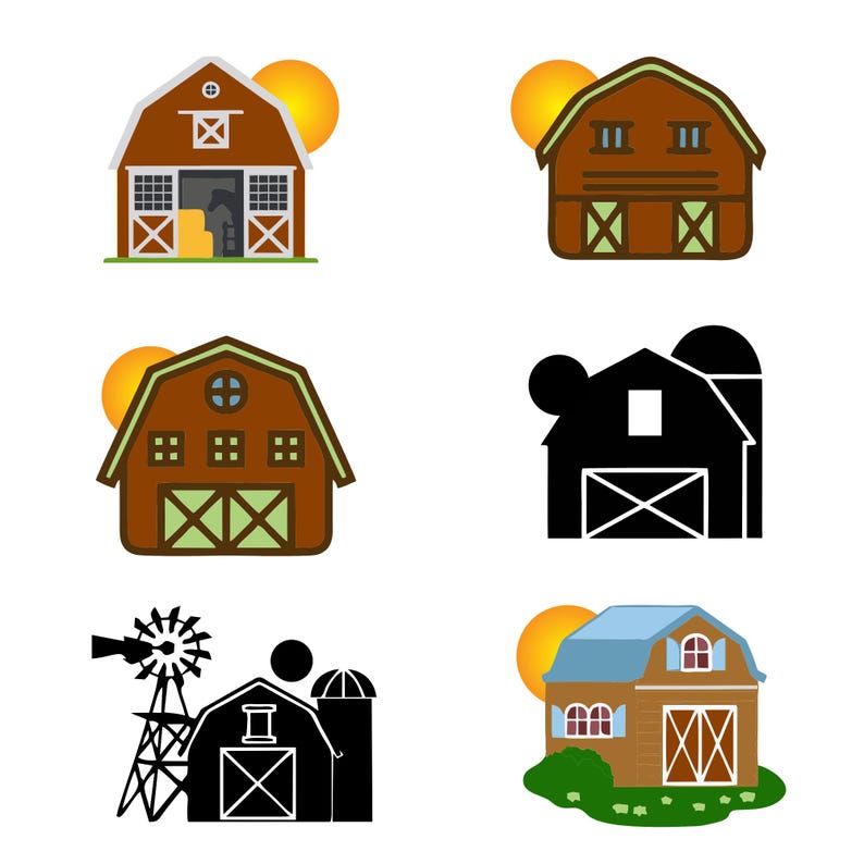 Barn Svg Bundle, Farm Barn Clipart, Barn House Vector, Farm Life Decal ...