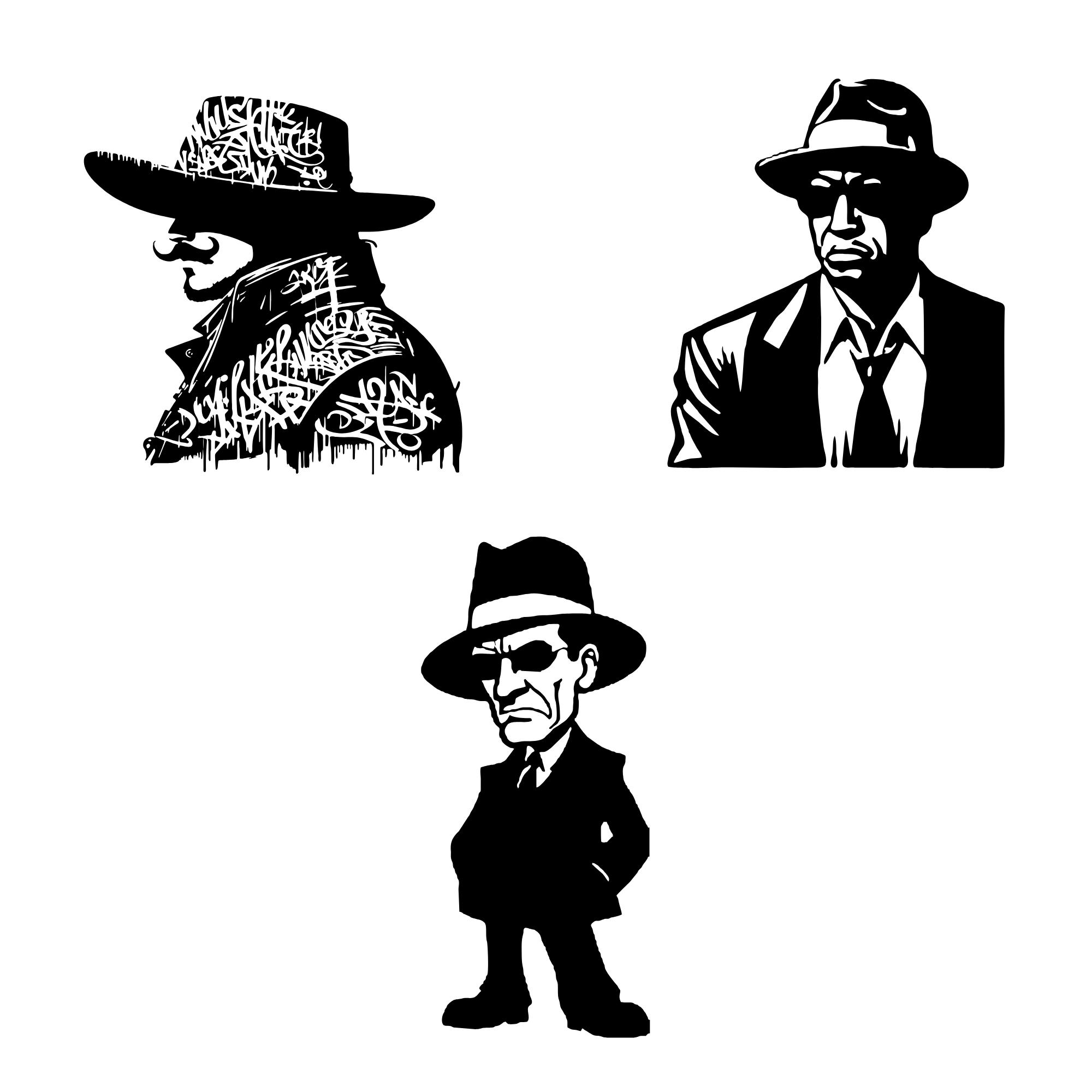 Gangster Svg Bundle, Gangster Silhouette Art, Gangster Png Decal ...