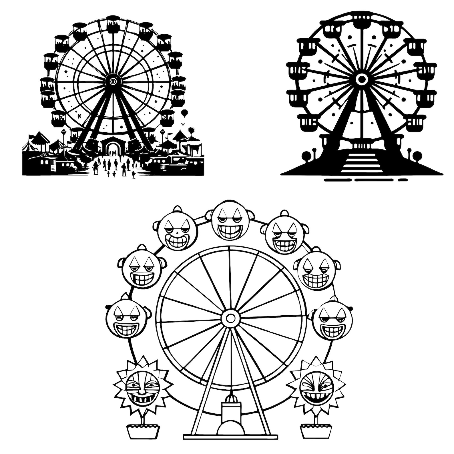 Ferris Wheel Svg Bundle, Ferris Wheel Clipart, Wheel Vector, Ferris ...