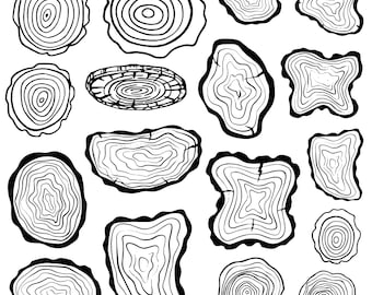 Wood Slice SVG Bundle, Tree Rings Svg, Wood Slice Dxf, Wood Slice Png ...