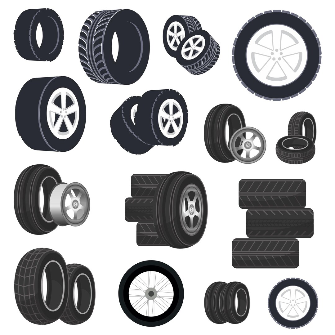 Wheels Svg Bundle, Tires Clipart, Car Wheel Vector, Wheels Decal ...
