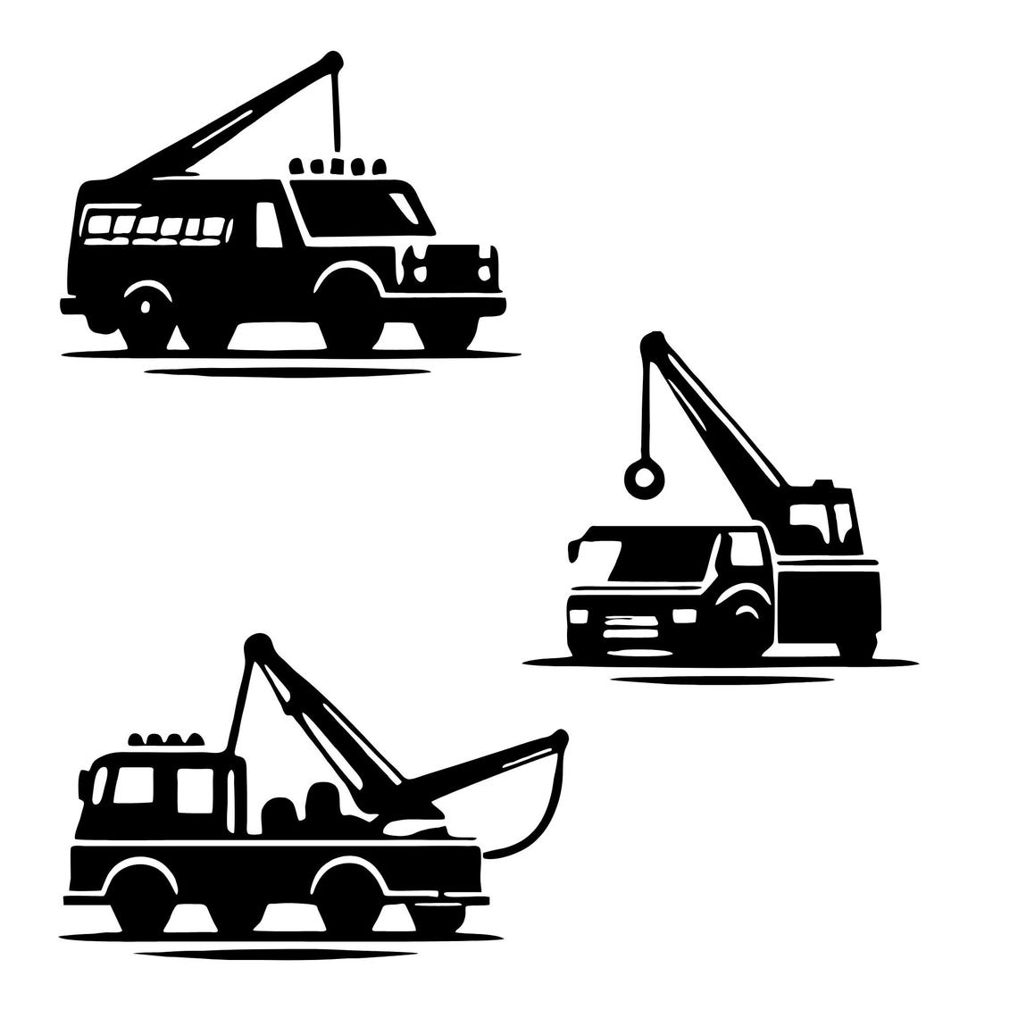Tow Truck SVG Bundle/ Tow Truck SVG/ Tow Vehicle Svg/ Tow Truck Clipart ...