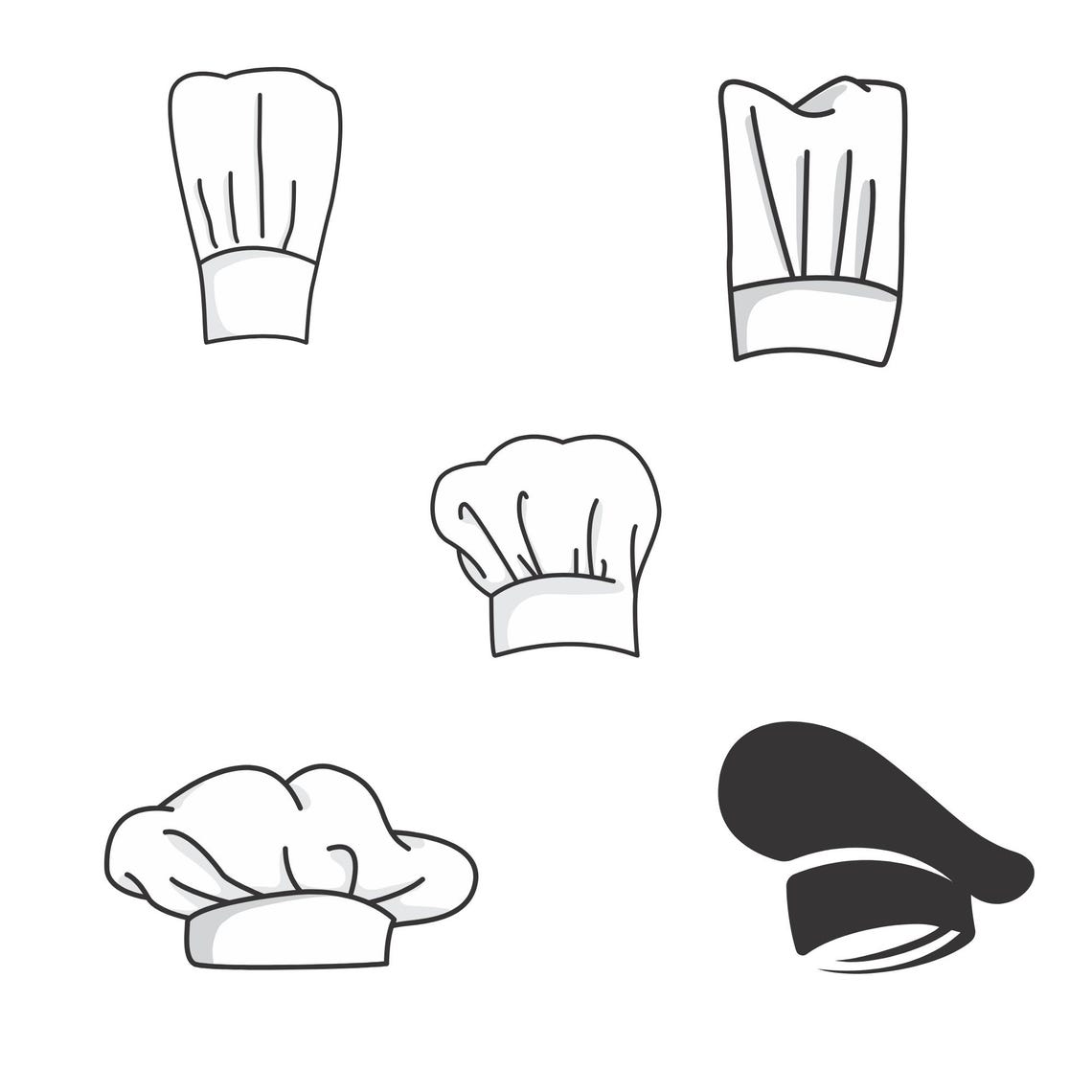 Chef Hat Svg Bundle, Chef Cap Clipart, Cook Hat Vector, Chef Hat Decal ...