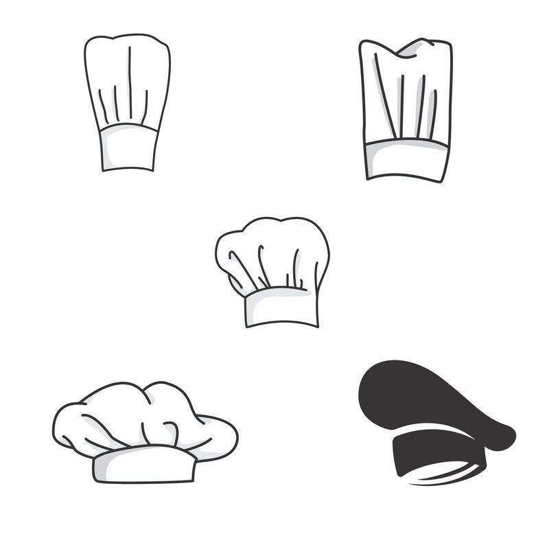 Chef Hat Svg Bundle, Chef Cap Clipart, Cook Hat Vector, Chef Hat Decal ...