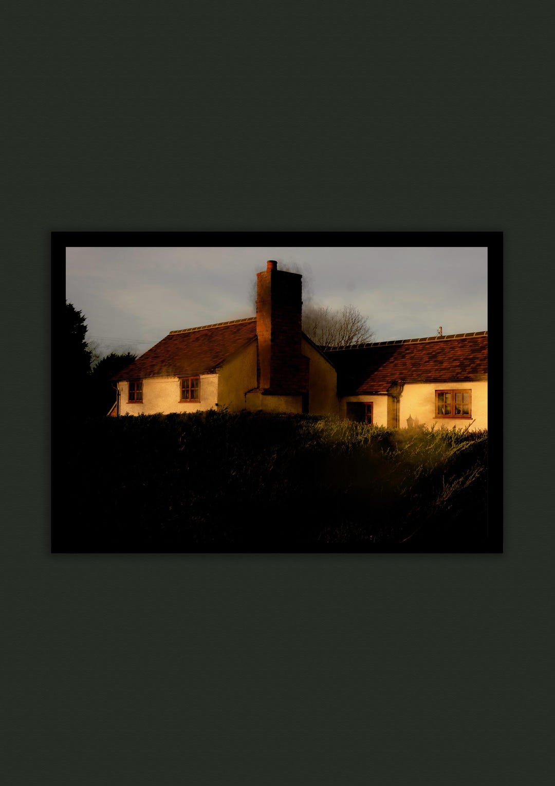 Yellow English Cottage | A4 Fine Art Print, English Countryside Art ...