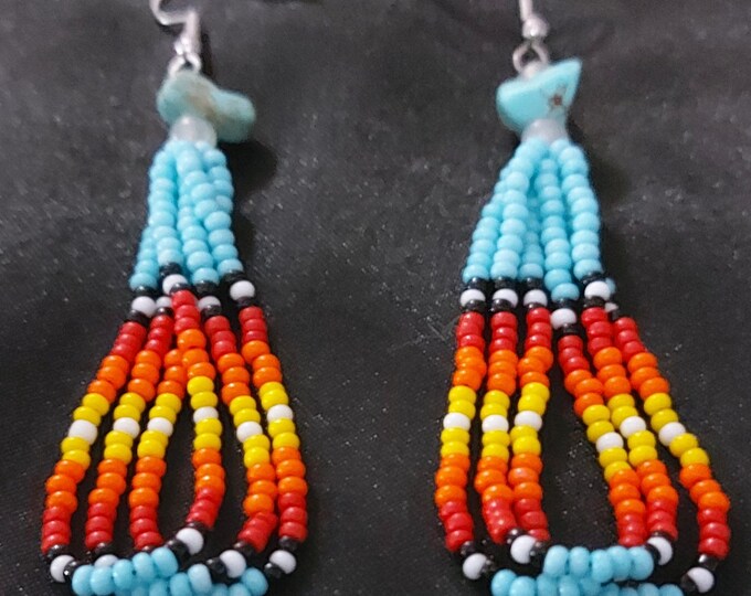 MMIW Red Dress Shoulder Duster Handmade Beaded Fringe Earrings - Etsy ...