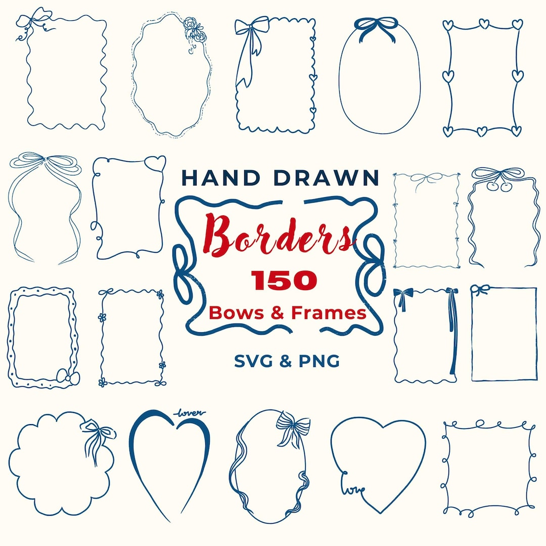 Whimsical Borders & Frames Clipart for Invite, Wavy Squiggle Invitation ...