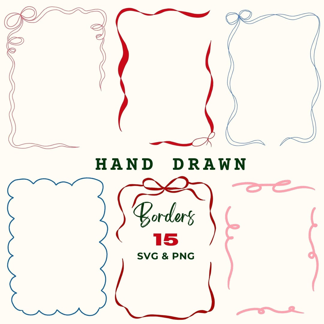 Whimsical Borders & Frames Clipart, Doodle Borders for Invitations ...