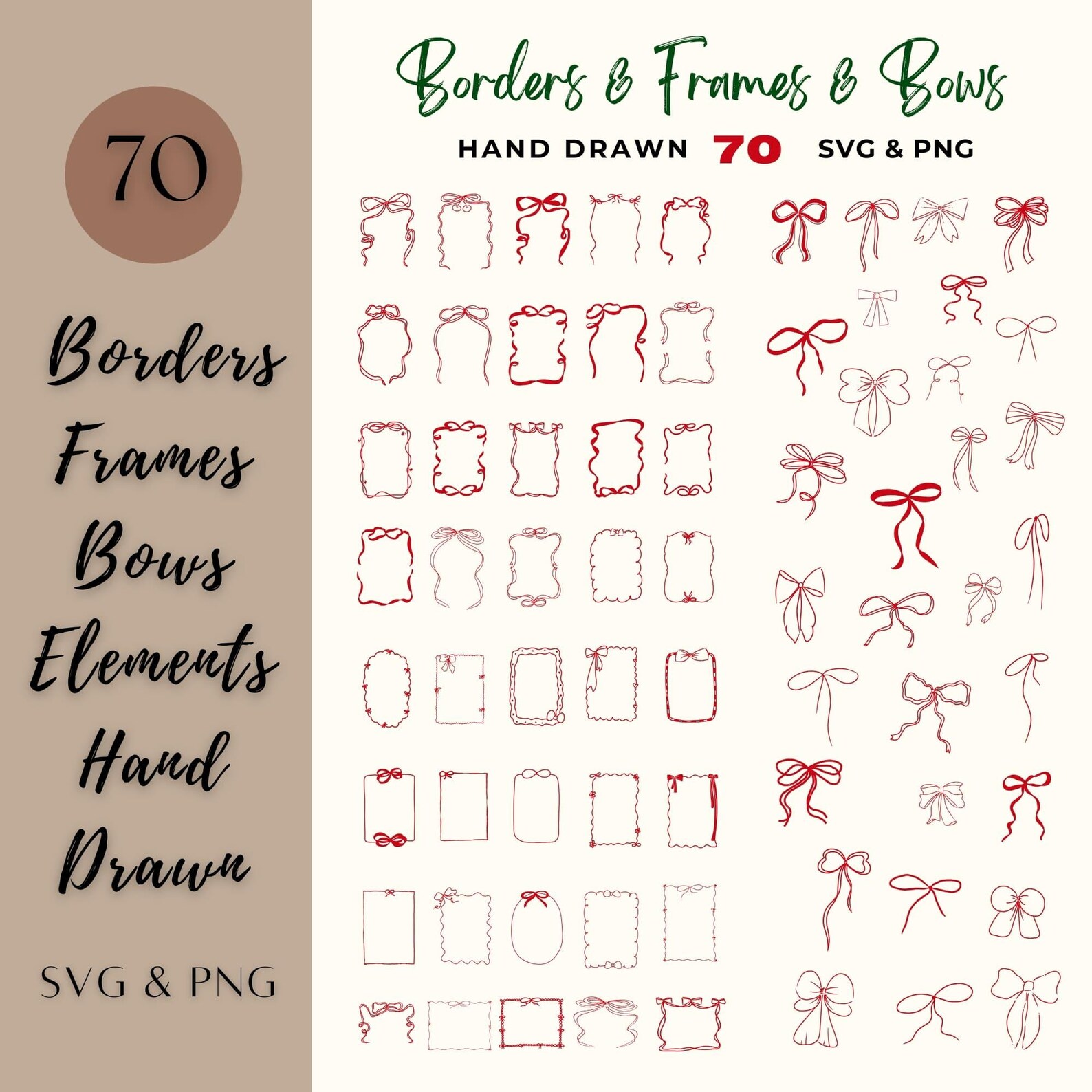 Whimsical Frames & Borders Clipart, Hand Drawn Wedding Frames, Digital ...