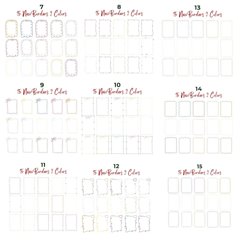 225 Whimsical Doodle Borders & Frames Clipart: Hand-drawn PNG (digital ...