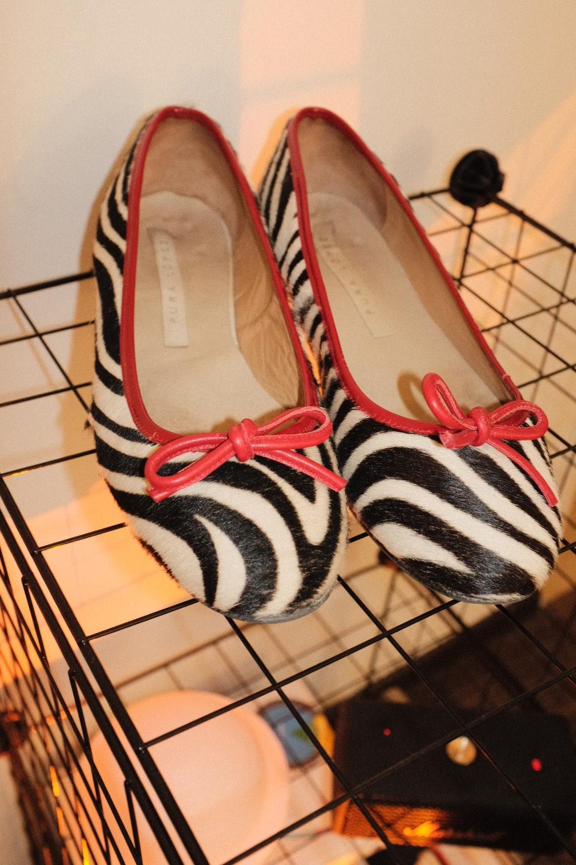 Y2K Leather & Wool Zebra Print Ballet Flats – Trendy Animal Print - Etsy