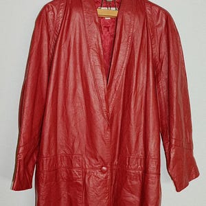 Unique Vintage Red Leather Coat / Jacket 90s Style - Etsy