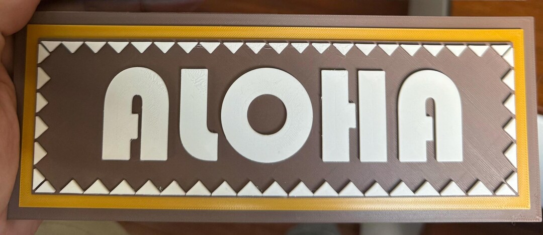 ALOHA TIKI Bar Sign - 3D Printed 3-color PLA - Inspired by Disney's ...