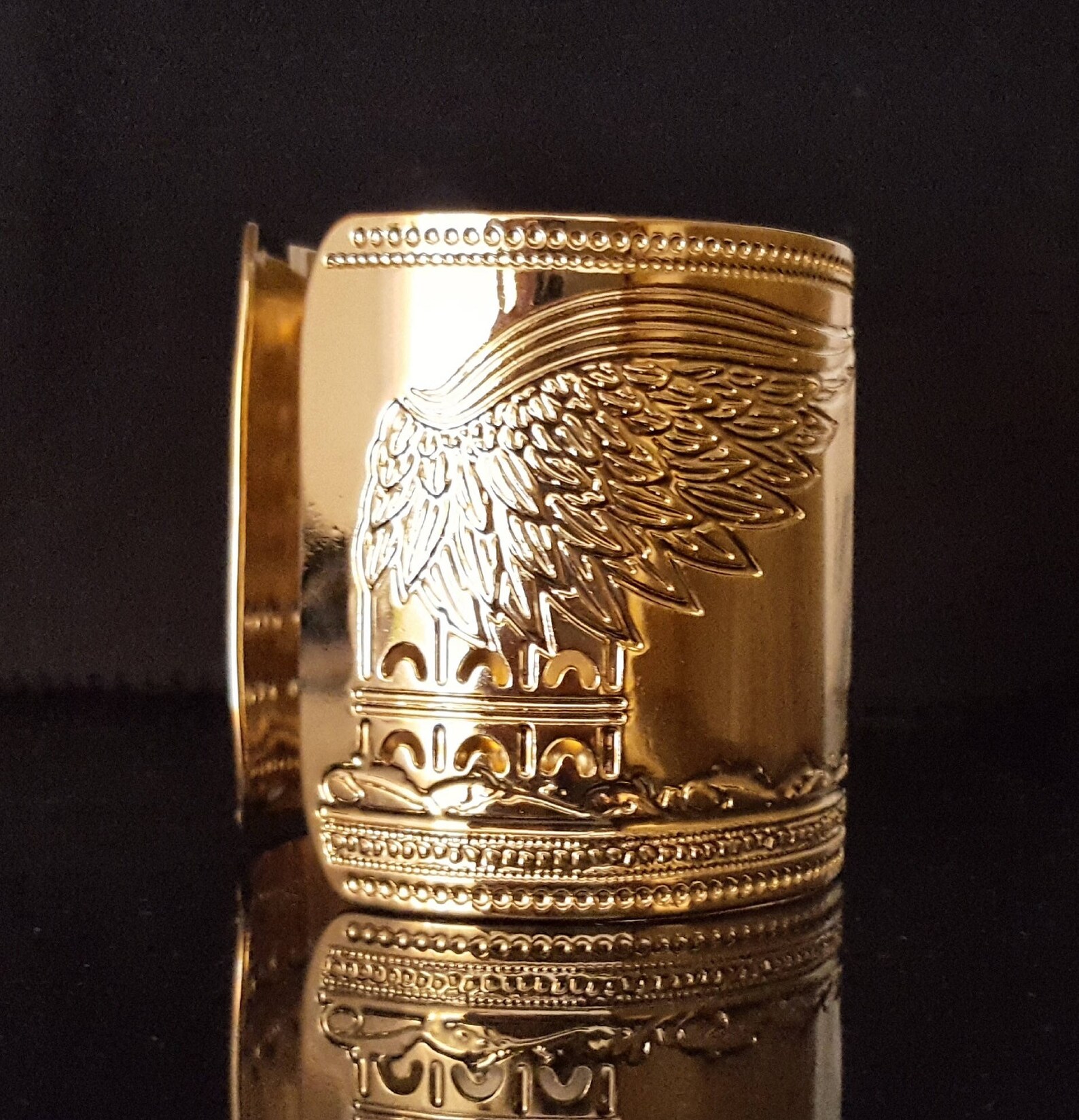 Ten Commandments Gold Cuff Bracelet, Jewish Jewelry, Handmade in Israel ...