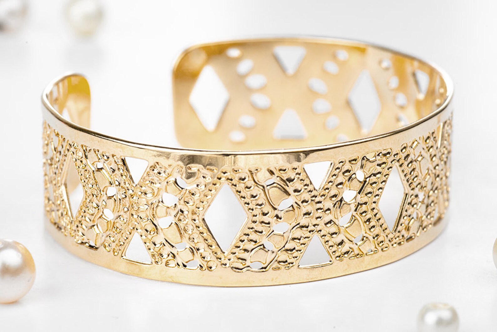 Cuff Bracelet With Small Diamond Design Gold Bracelet for - Etsy