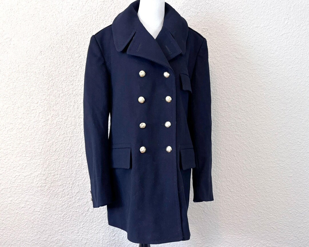 RCMP Vintage Wool Coat, Small Brass Buttons, Epaulettes, Canadian ...
