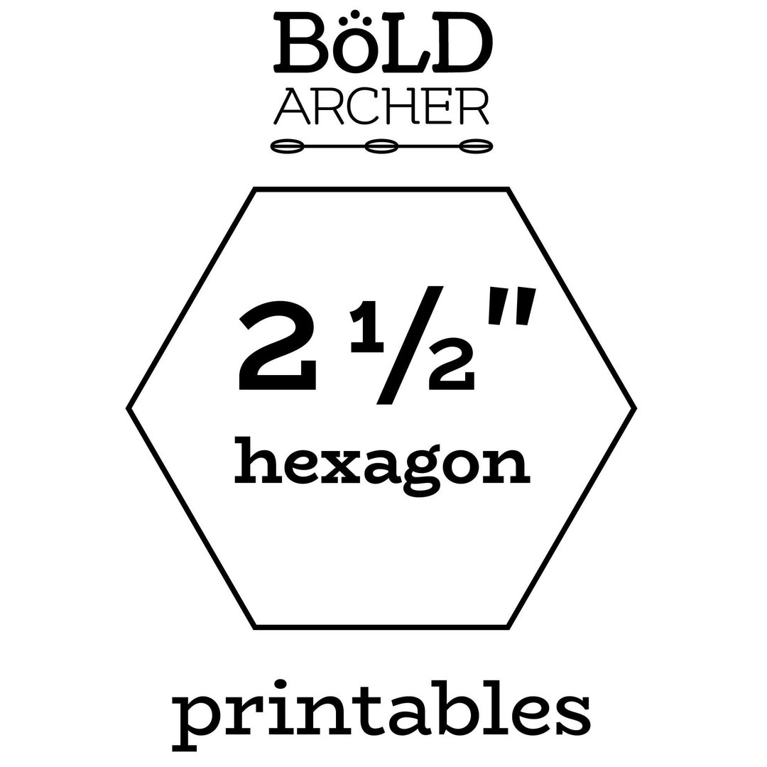 2 1/2 Inch Hexagon EPP Template - Etsy