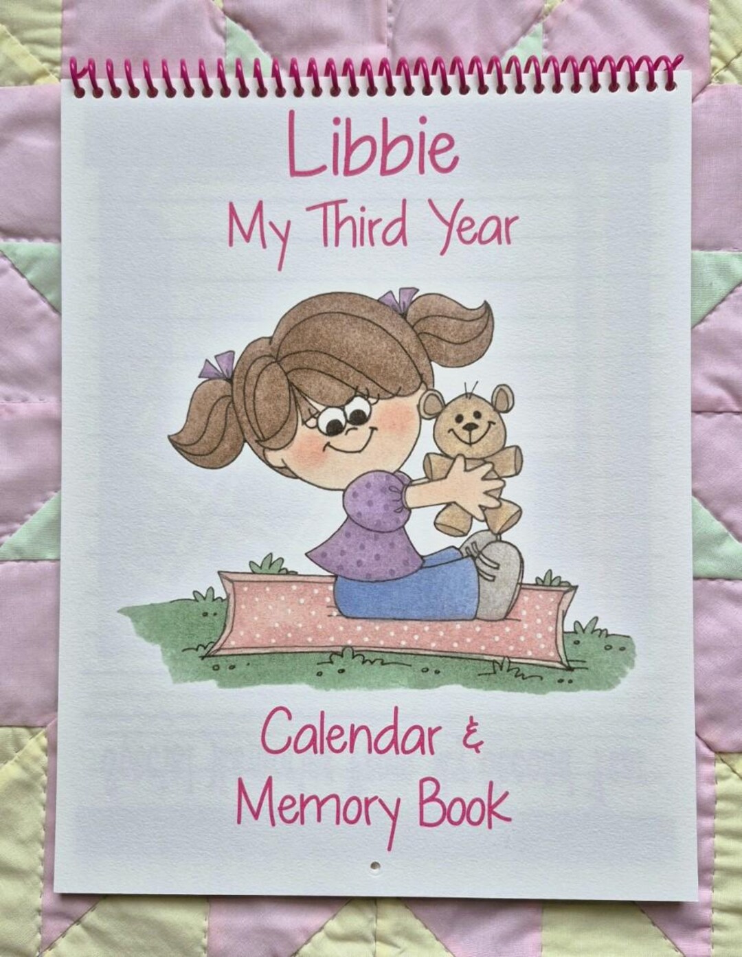 Little Girl Third Year Calendar and Memory Book ~ 13 Month Calendar ...