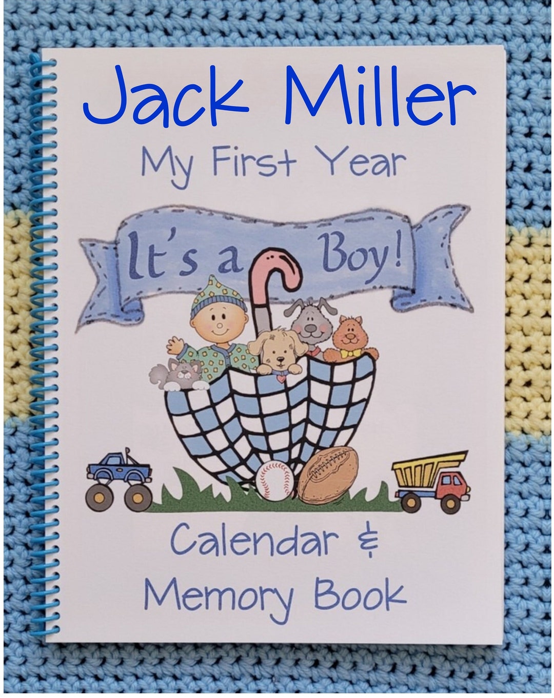 First Year Boy Calendar Journal ~ 13 Months - Etsy