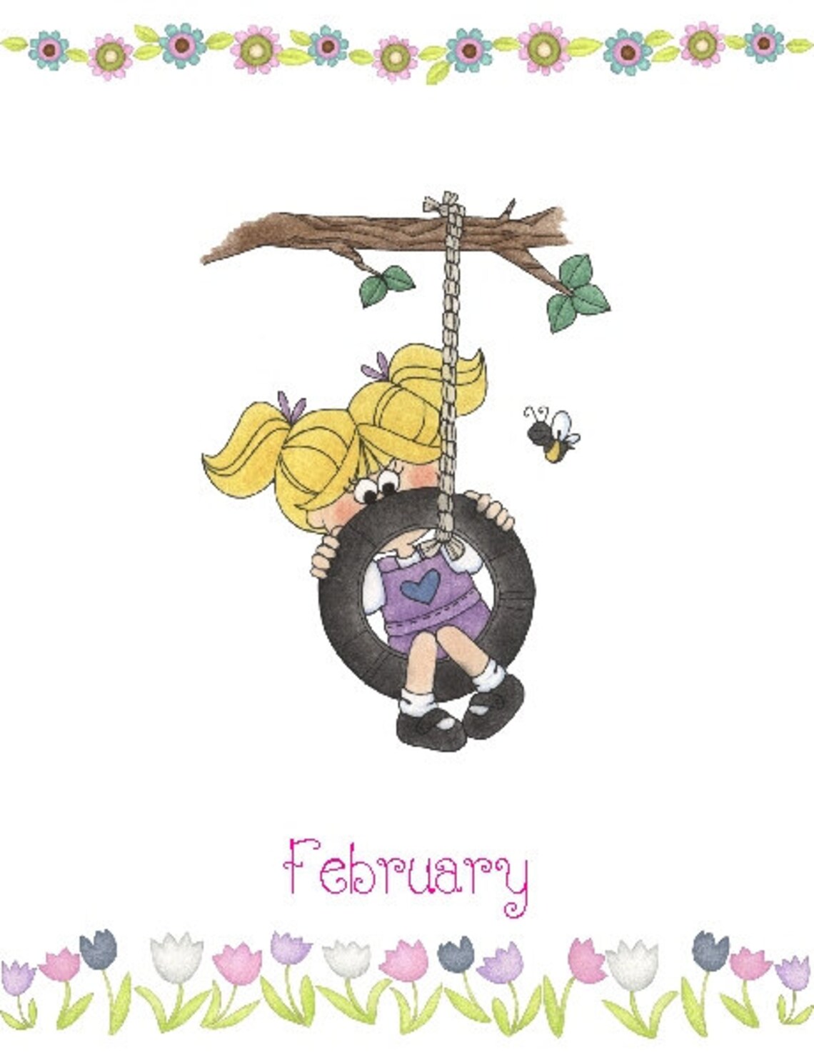 Little Girl Third Year Calendar and Memory Book 13 Month - Etsy