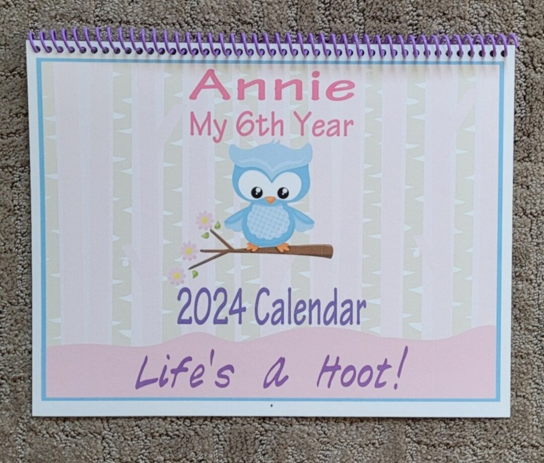 2024 Life's A Hoot Calendar & Memory Book for Girl Personalized - Etsy
