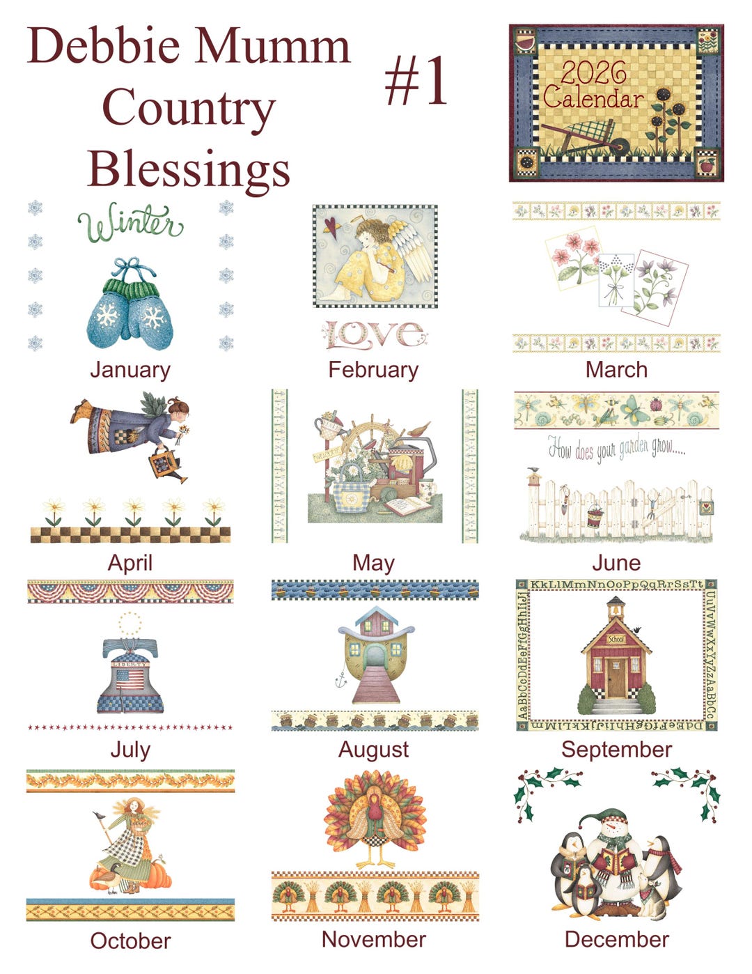 2026 Calendar Debbie Mumm Mix and Match - Etsy