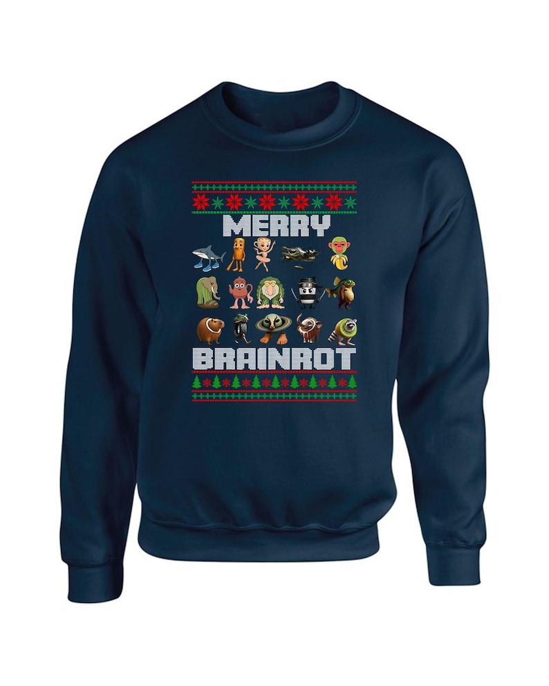 Italian Brainrot Ugly Christmas Sweatshirt, Italian Meme Jumper, Merry ...