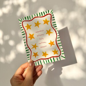 Hand Drawn Christmas Card - Festive Holiday Card A6 - Etsy