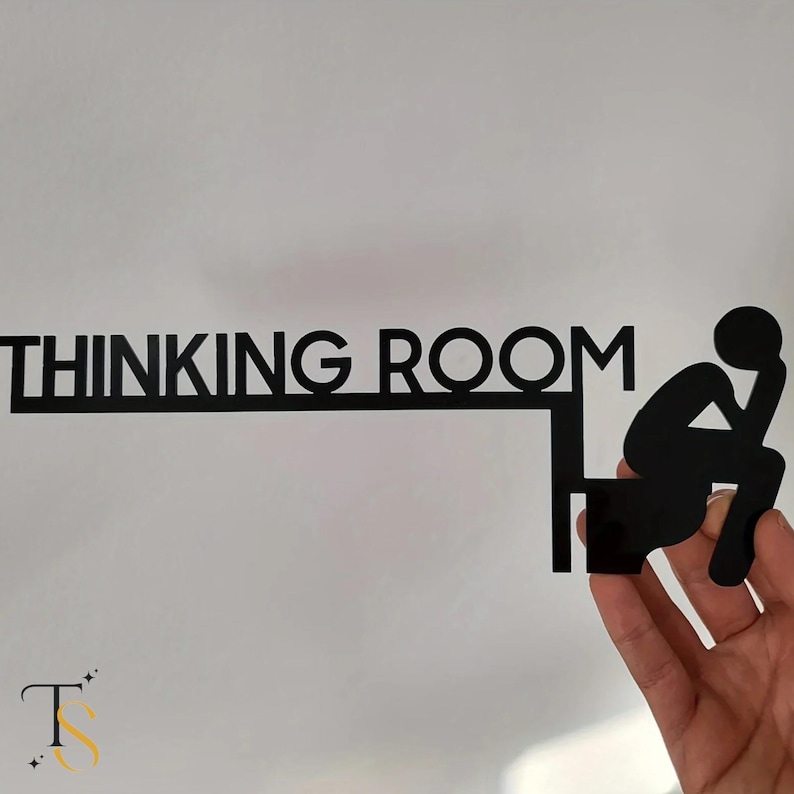 Modern Metal "thinking Room" Sign: Funny Restroom Wall Decor - Etsy