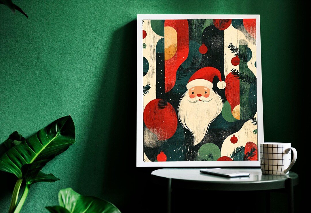 Abstract Santa Digital Art - Etsy