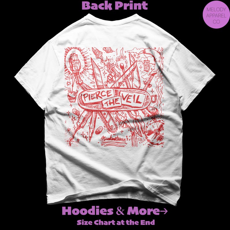 Pierce the Veil Hoodie, PTV Merch, Collide With the Sky, Band Hoodie ...