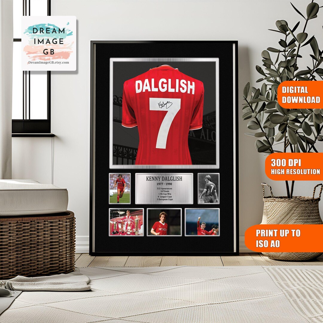 Vintage Football Print, Kenny Dalglish Wall Art, Football Poster ...