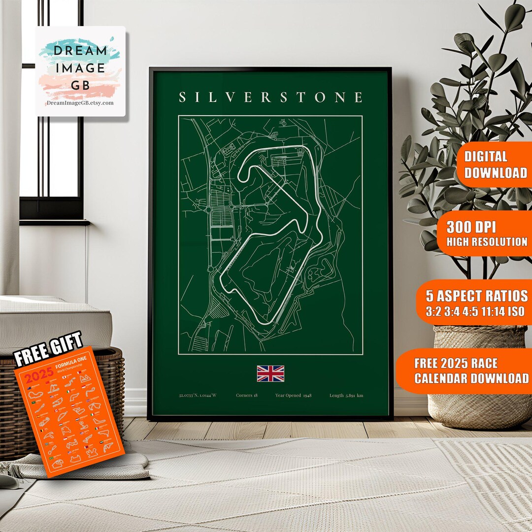 British Grand Prix (silverstone) Poster Digital Download - Formula 1 ...