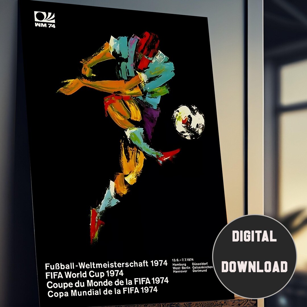 1974 FIFA World Cup Poster, Digital Download, Football Art, Soccer Art ...